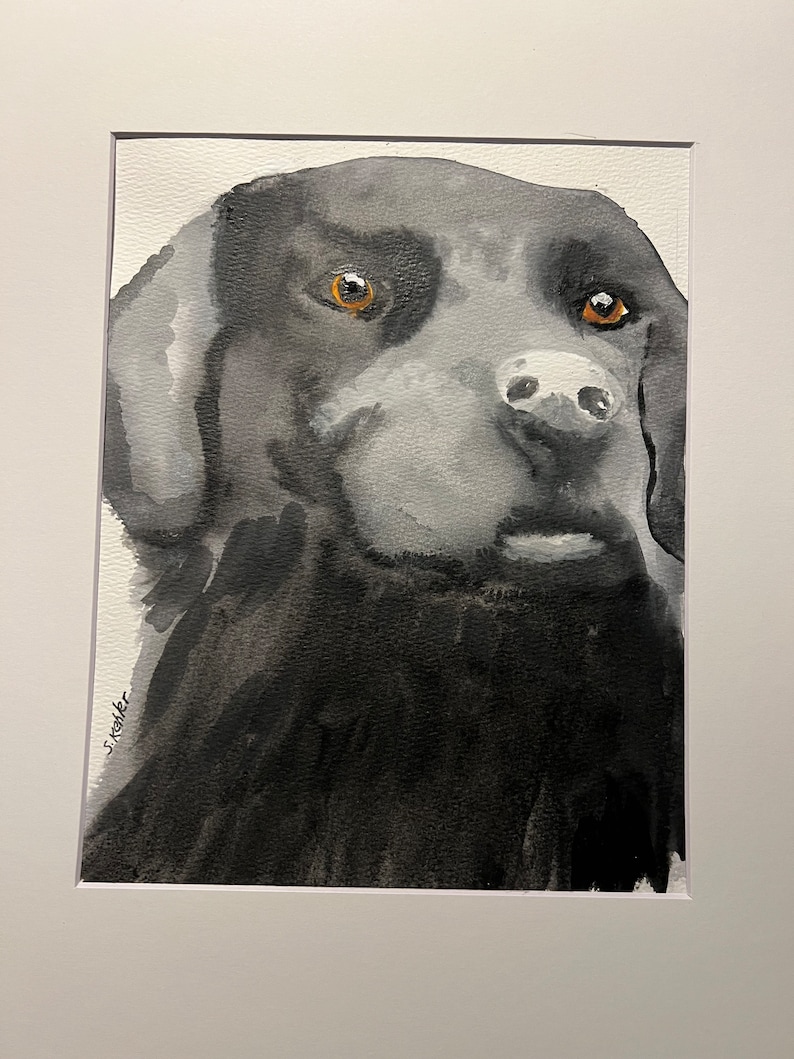 Black Lab Watercolor Painting - Etsy