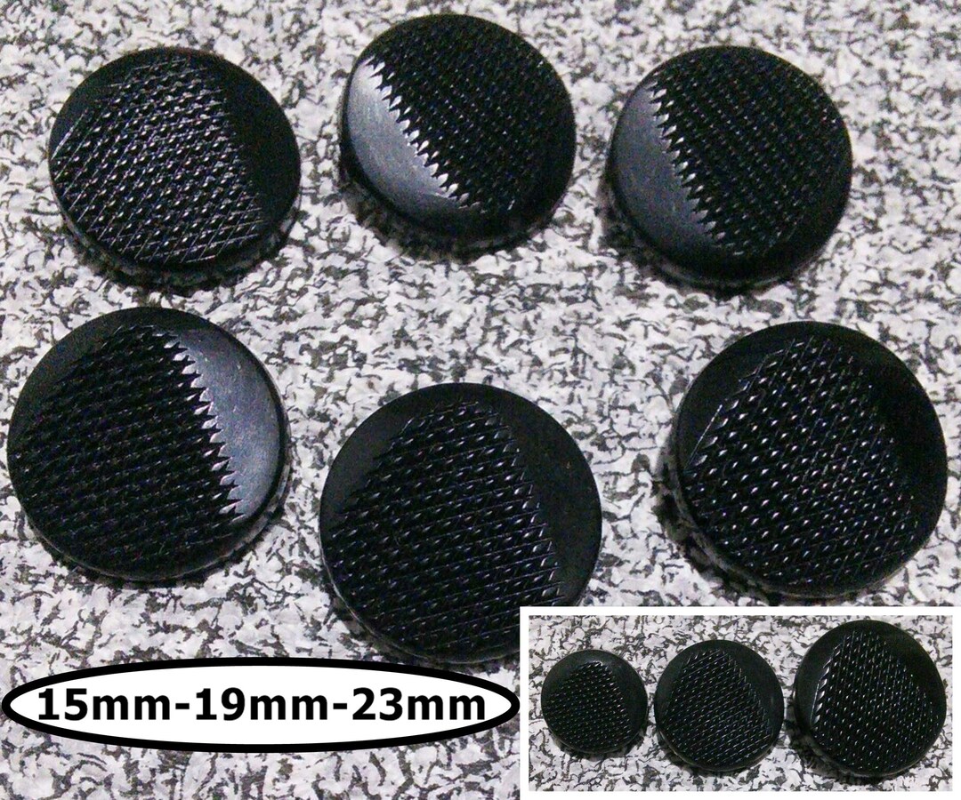 6 Buttons, 15mm, 19mm, 23mm, BLACK, Button Vintage, - Etsy