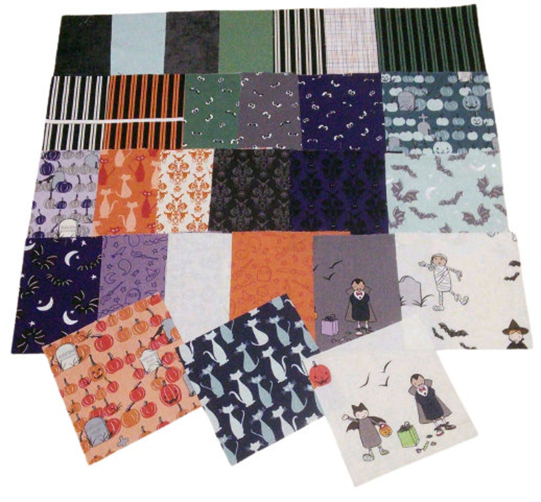 42 Squares 5 Inchs, HALLOWEEN, Pre-cuts Fabric - Spooky Hallow De Riley ...