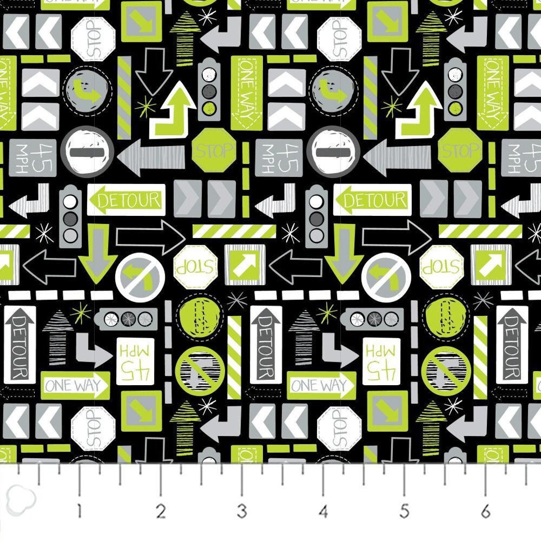 CAMELOT FABRICS, Traffic signs, 100% cotton, cotton quilt, cotton ...