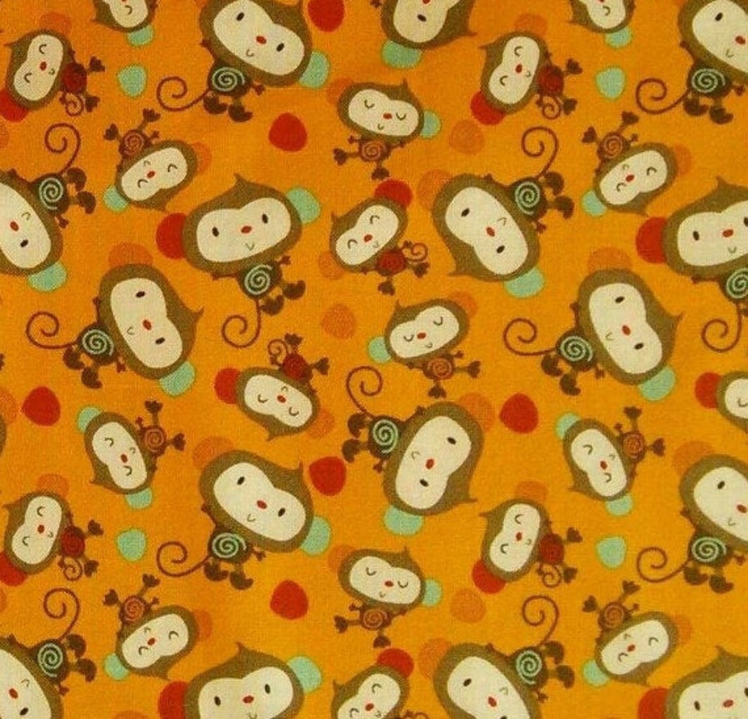 WINDHAM FABRICS, Monkey, Orange, 100% Cotton - Etsy