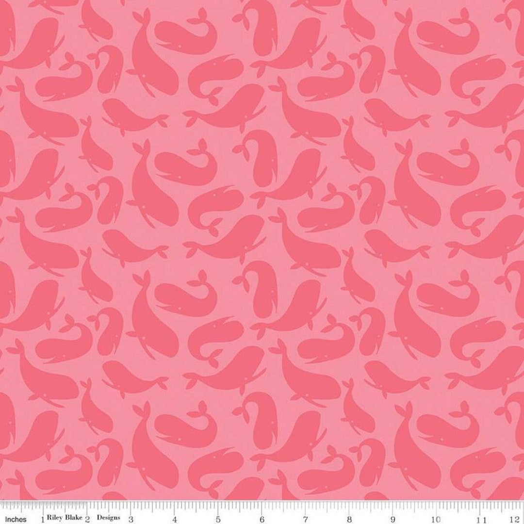 RILEY BLAKE, WHALE Fabric, Ahoy Mermaids of Riley Blake Designs, 10341 ...