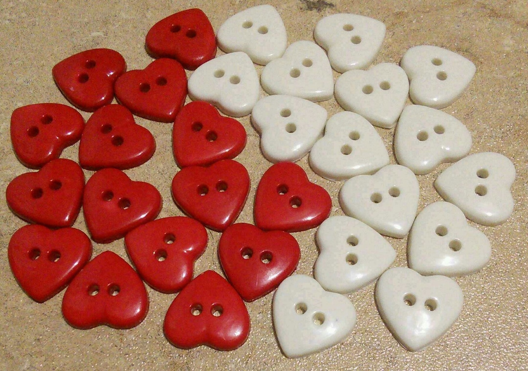 15mm, 30 Buttons Heart, Button Vintage, BF07 - Etsy