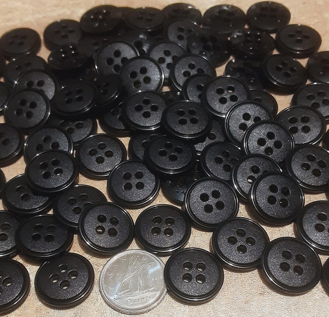 12 Buttons, 16 Mm, BLACK, 4 Holes, Vintage Button - Etsy