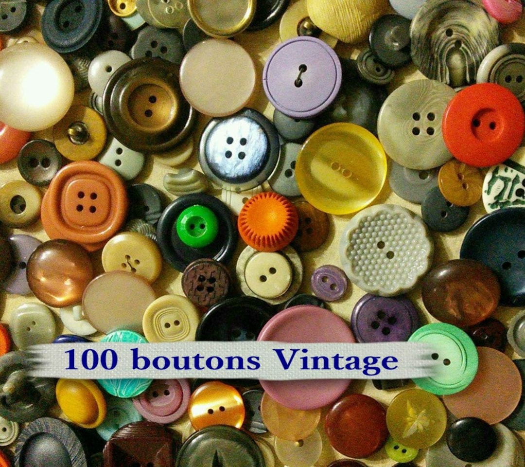 100 Buttons, Vintage, Random Buttons, 1950-1980 - Etsy