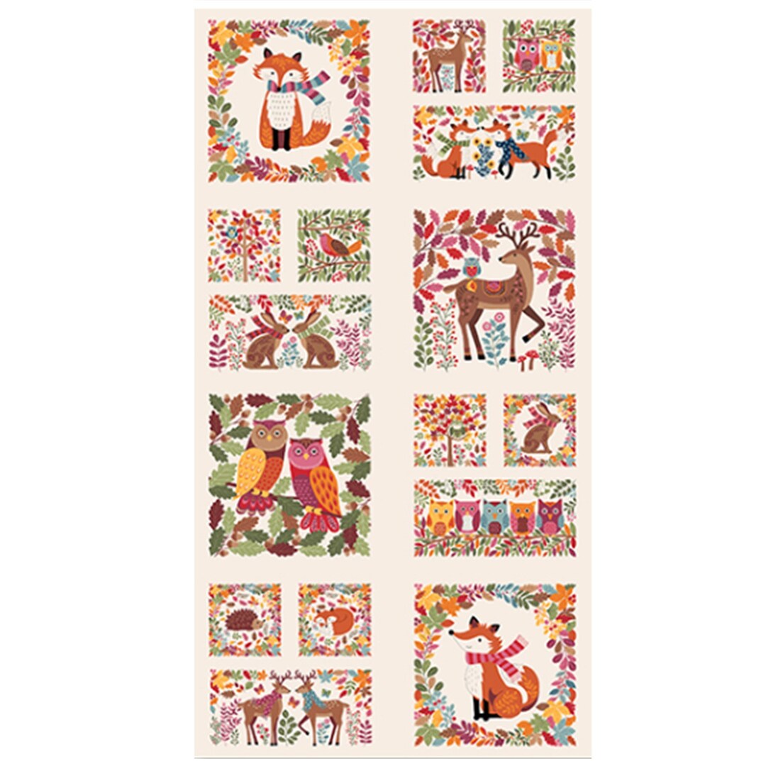 ANDOVER, Panel Fox, Makower, 2600, Autumn Days, Cotton Quilt, Cotton ...