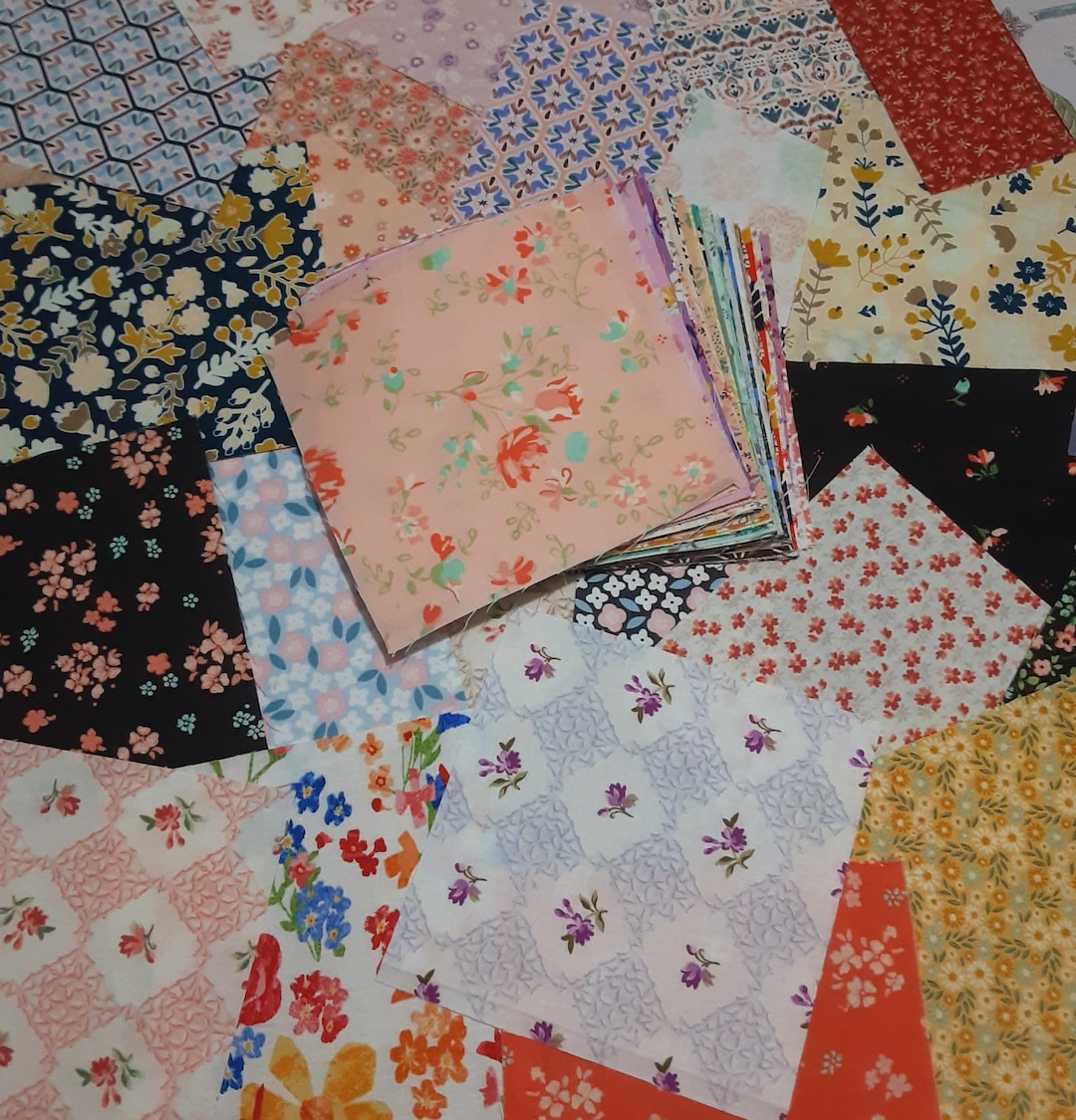 SALE, FLOWER, 42 Charm Pack, Cotton Pre-cut 100% Cotton Squares and ...
