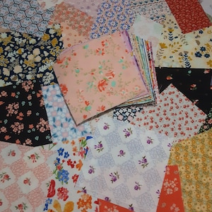 SALE, FLOWER, 42 Charm Pack, Cotton Pre-cut 100% Cotton Squares and ...