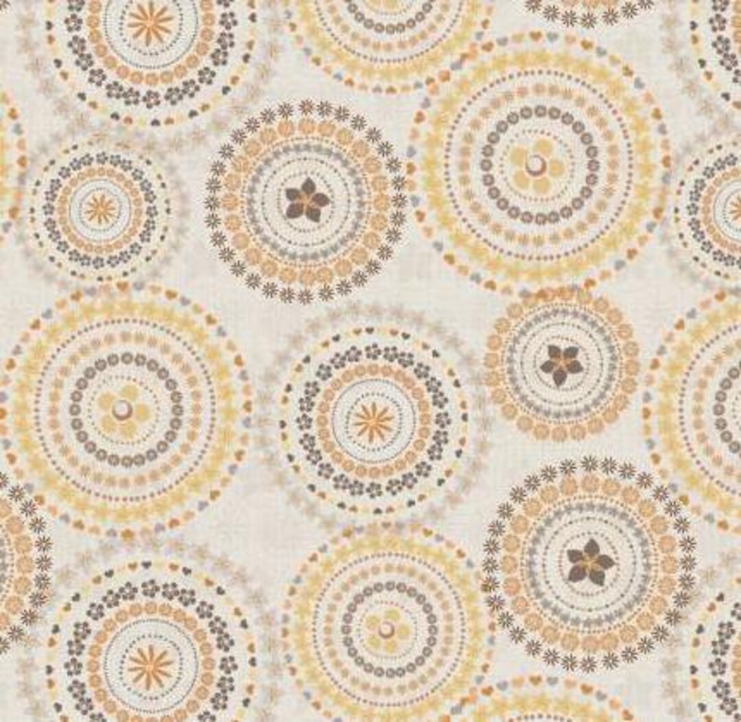Fabric Cotton, MANDALAS, Cream, 66240102, 01, Quilt Fabrics, 100% ...