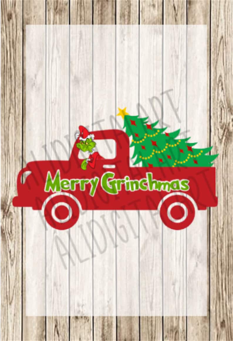 Merry Grinchmas Grinch Funny Christmas Tree Truck PNG for Sublimation ...
