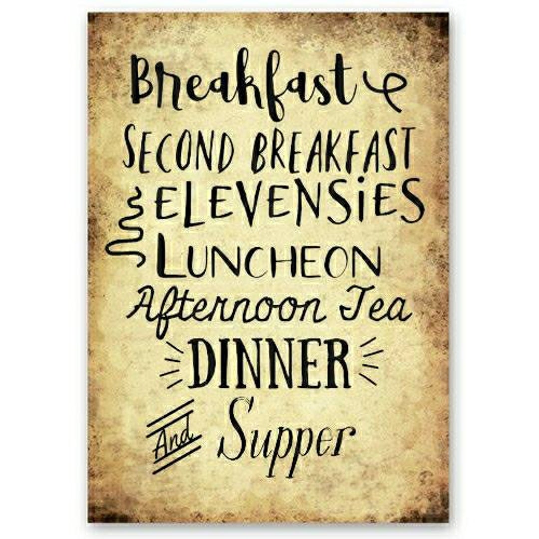 Lord of the Rings Hobbit Meals Breakfast Second Breakfast Elevensies ...