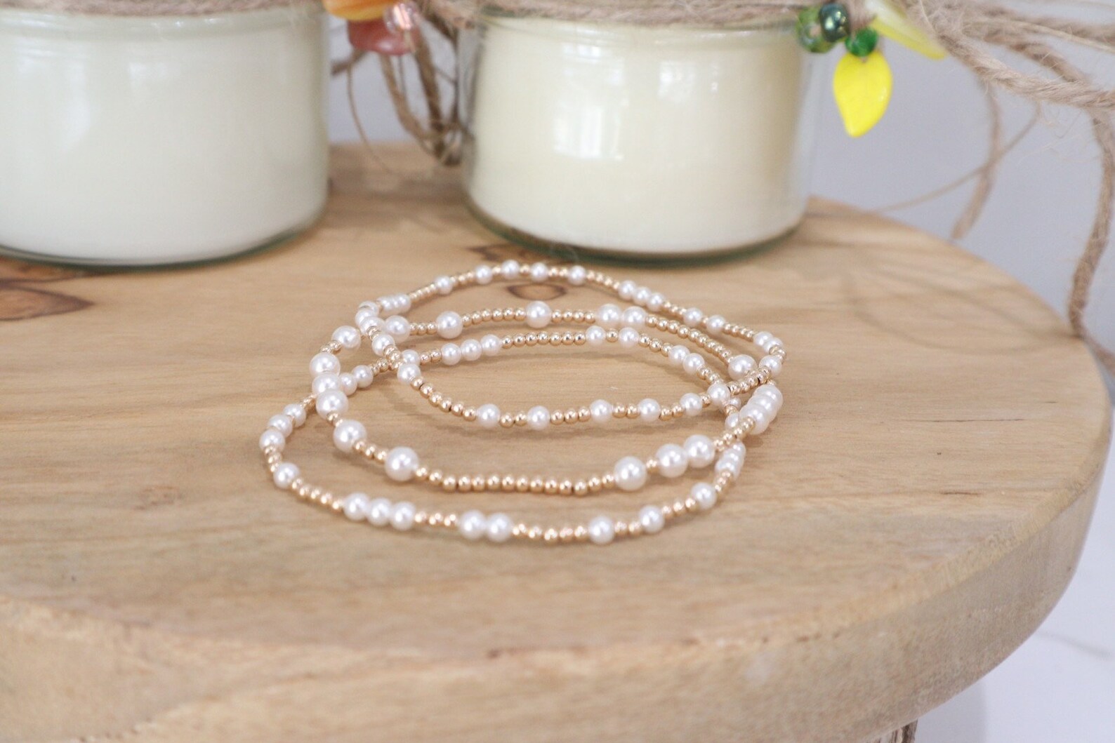 Scattered Bracelets, Pearls, Boho Bracelets, Gold Bead Bracelets, Gold ...
