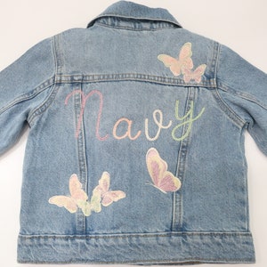 Butterfly Jacket, Embroidered Name Jacket, Embroidered Denim Jacket ...