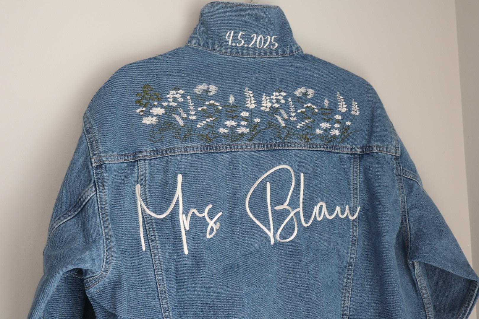 Embroidered Jean Jacket, Wedding Jean Jacket, Wedding Denim Jacket ...