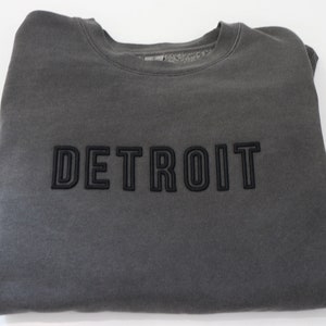 Detroit Sweatshirt, Custom Embroidered Sweatshirt, 3D Embroidery - Etsy