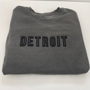 Detroit Sweatshirt, Custom Embroidered Sweatshirt, 3D Embroidery - Etsy