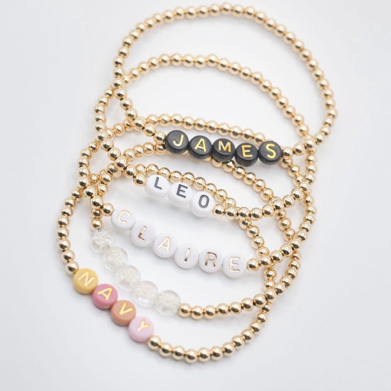 Name Bead Bracelet - Etsy