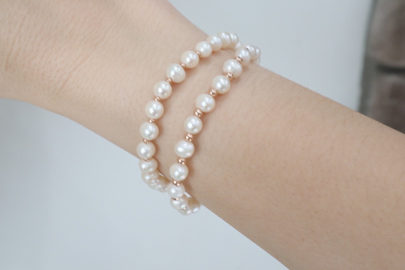 Pearl Stack Bracelet Gold Filled - Etsy