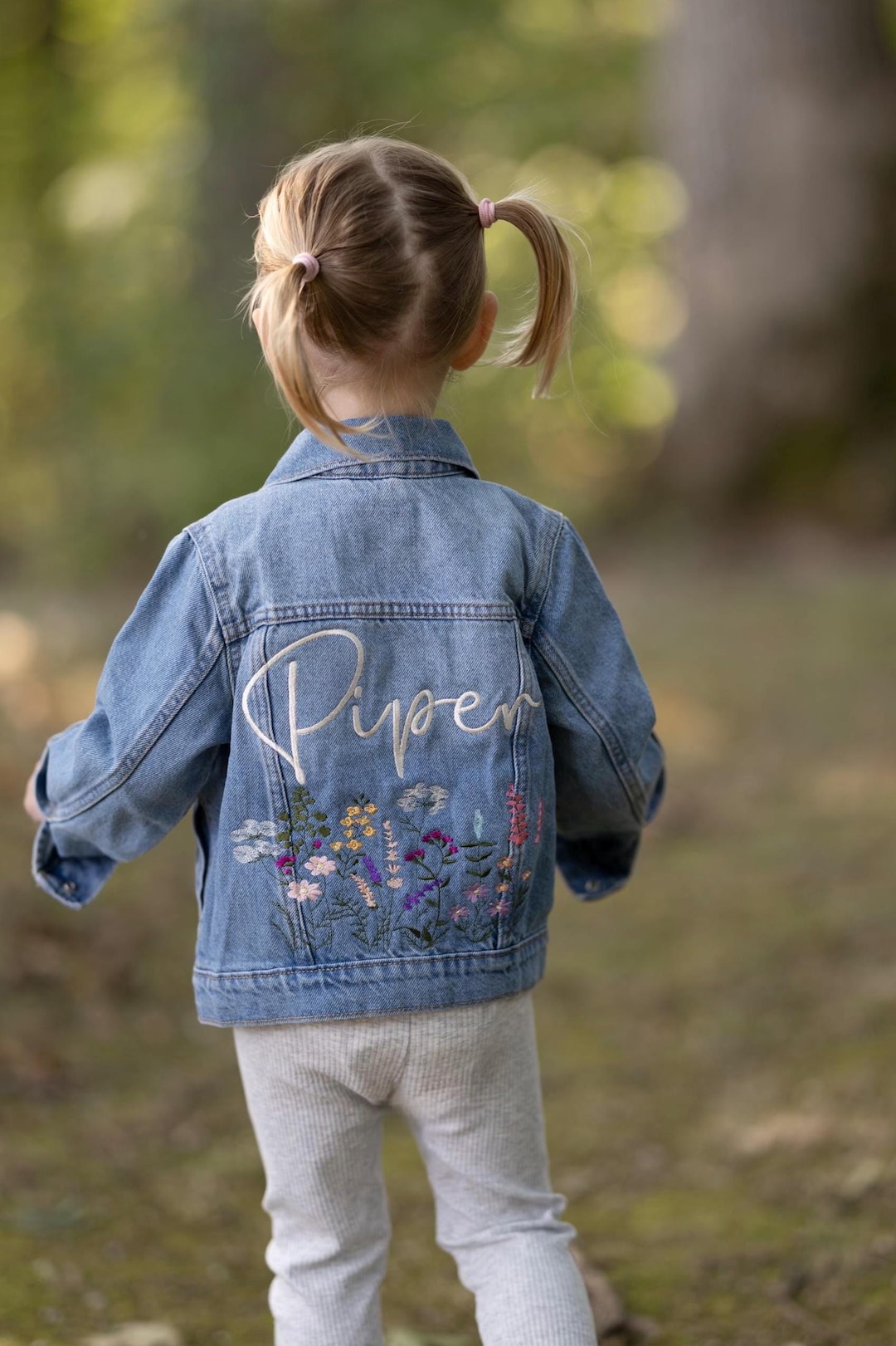 Embroidered Jean Jacket, Embroidered Wildflower Jacket, Embroidered ...