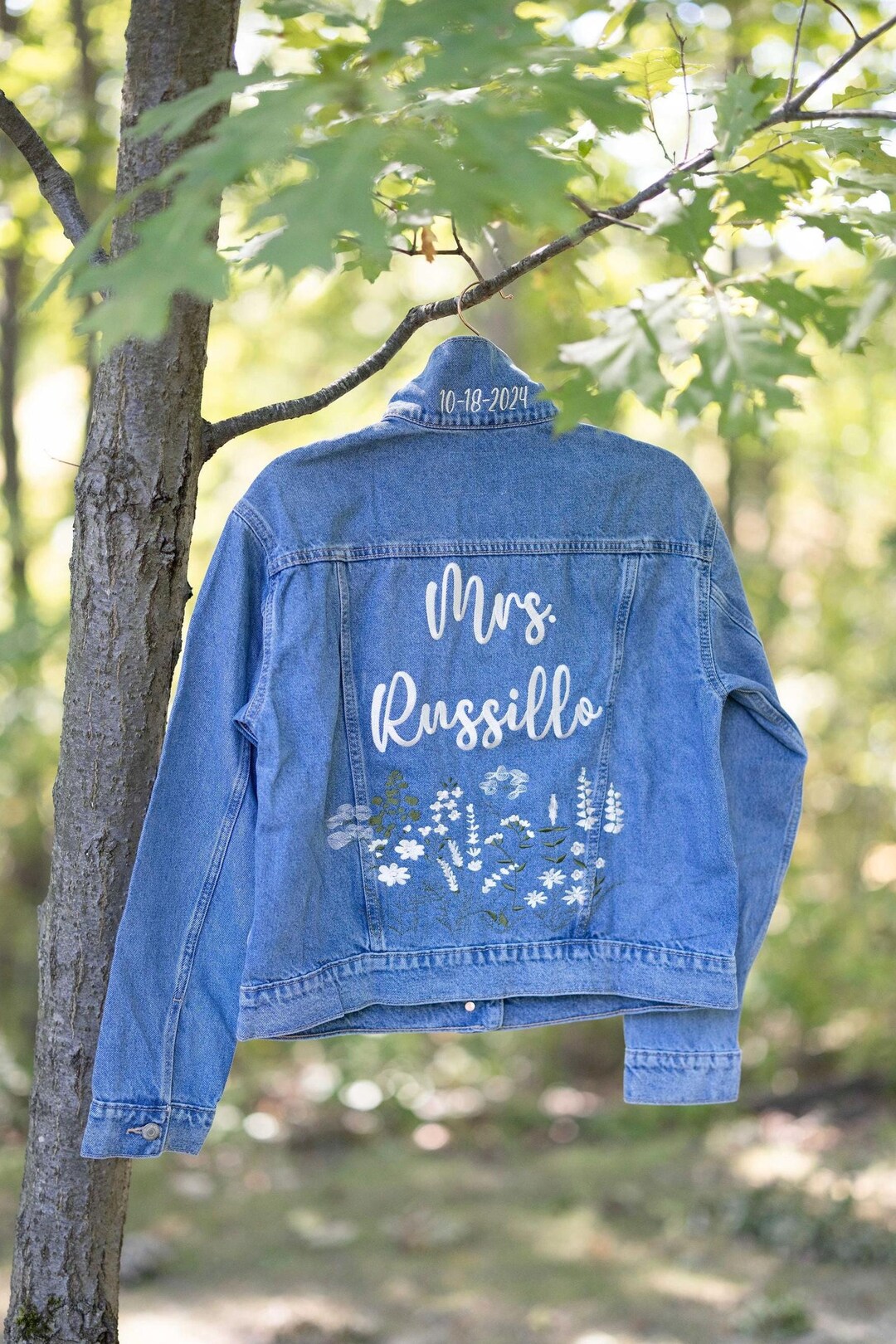 Embroidered Jean Jacket, Wedding Jean Jacket, Wedding Denim Jacket ...