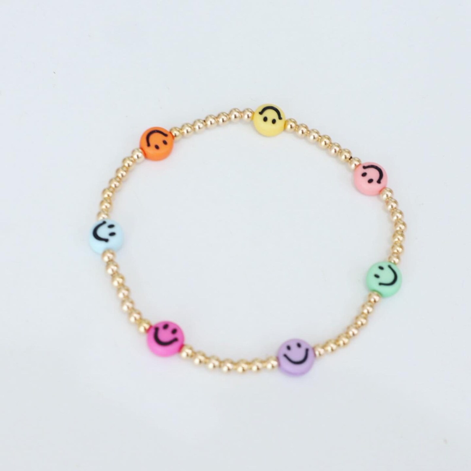 Smiley Face Bracelets Multi Color Smiley Bracelet Beaded - Etsy