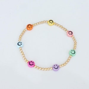 Smiley Face Bracelets Multi Color Smiley Bracelet Beaded - Etsy
