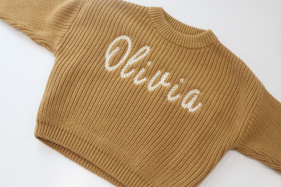 Embroidered Name Sweater, Embroidered Baby Sweater, Embroidered Toddler ...