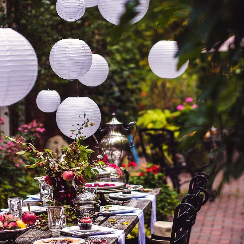 20 White Round Paper Lanterns for Weddings Birthdays Parties - Etsy