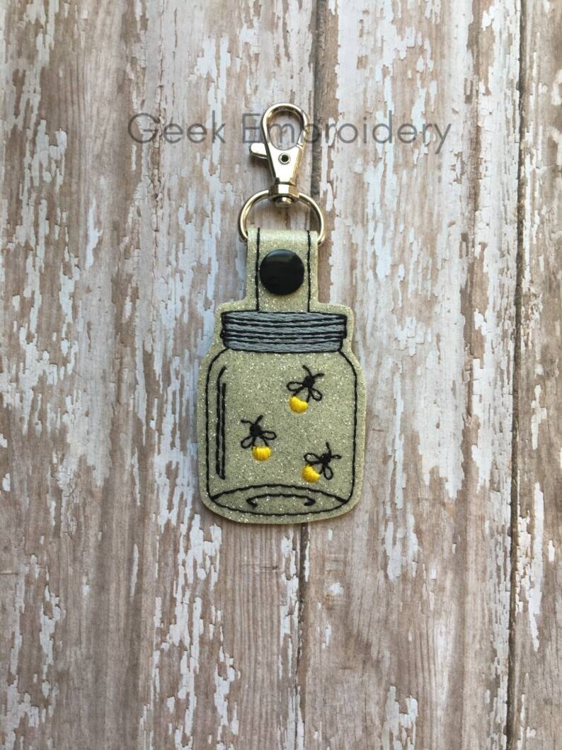 Mason Jar With Lightning Bugs Key Fob Fireflies Zipper Pull - Etsy