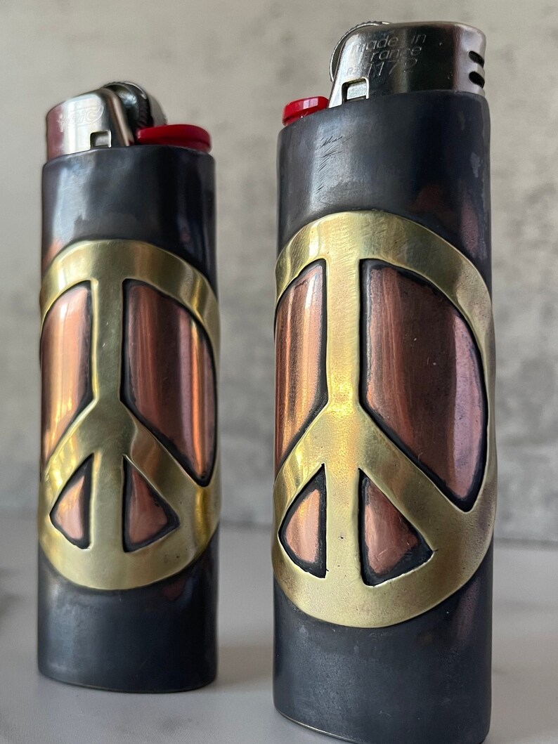 Peace Sign Lighter Case Retro Lighter Look Vintage Cigarette Lighter ...