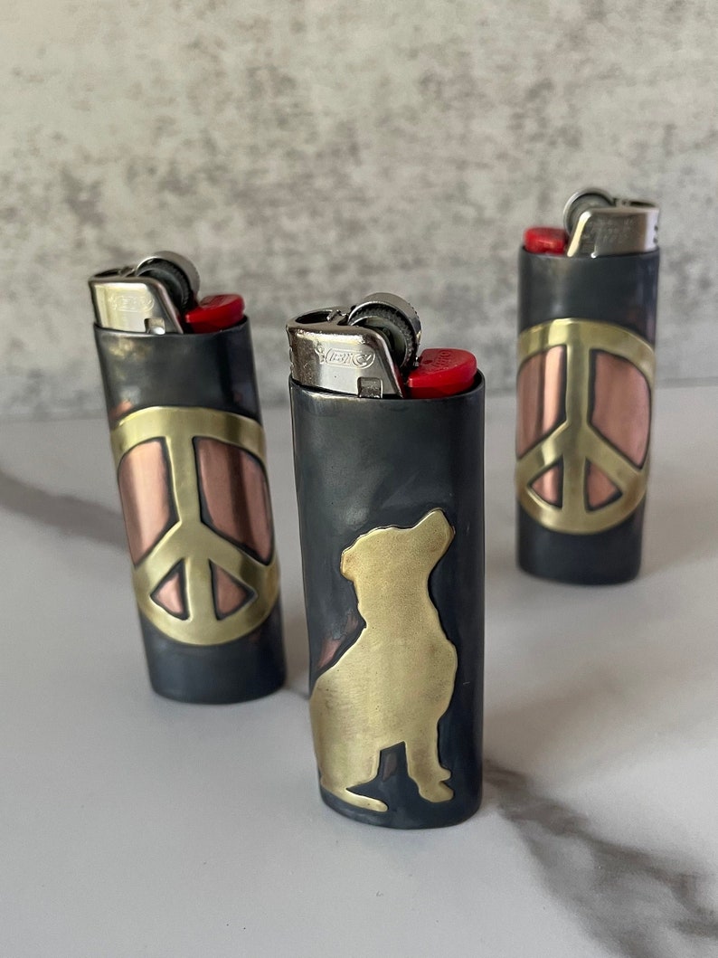 Peace Sign Lighter Case Retro Lighter Look Vintage Cigarette Lighter ...