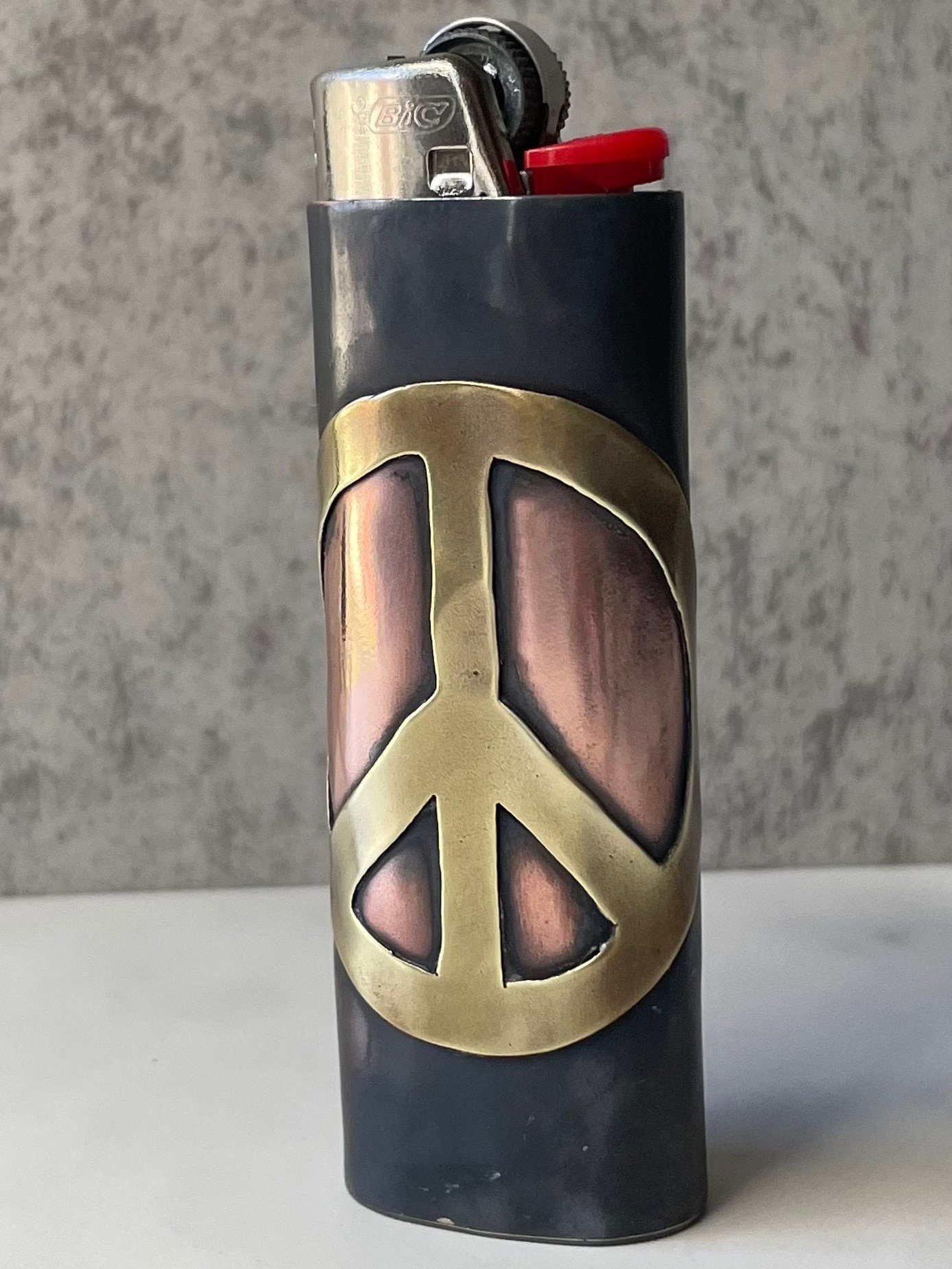 Peace Sign Lighter Case Retro Lighter Look Vintage Cigarette Lighter ...