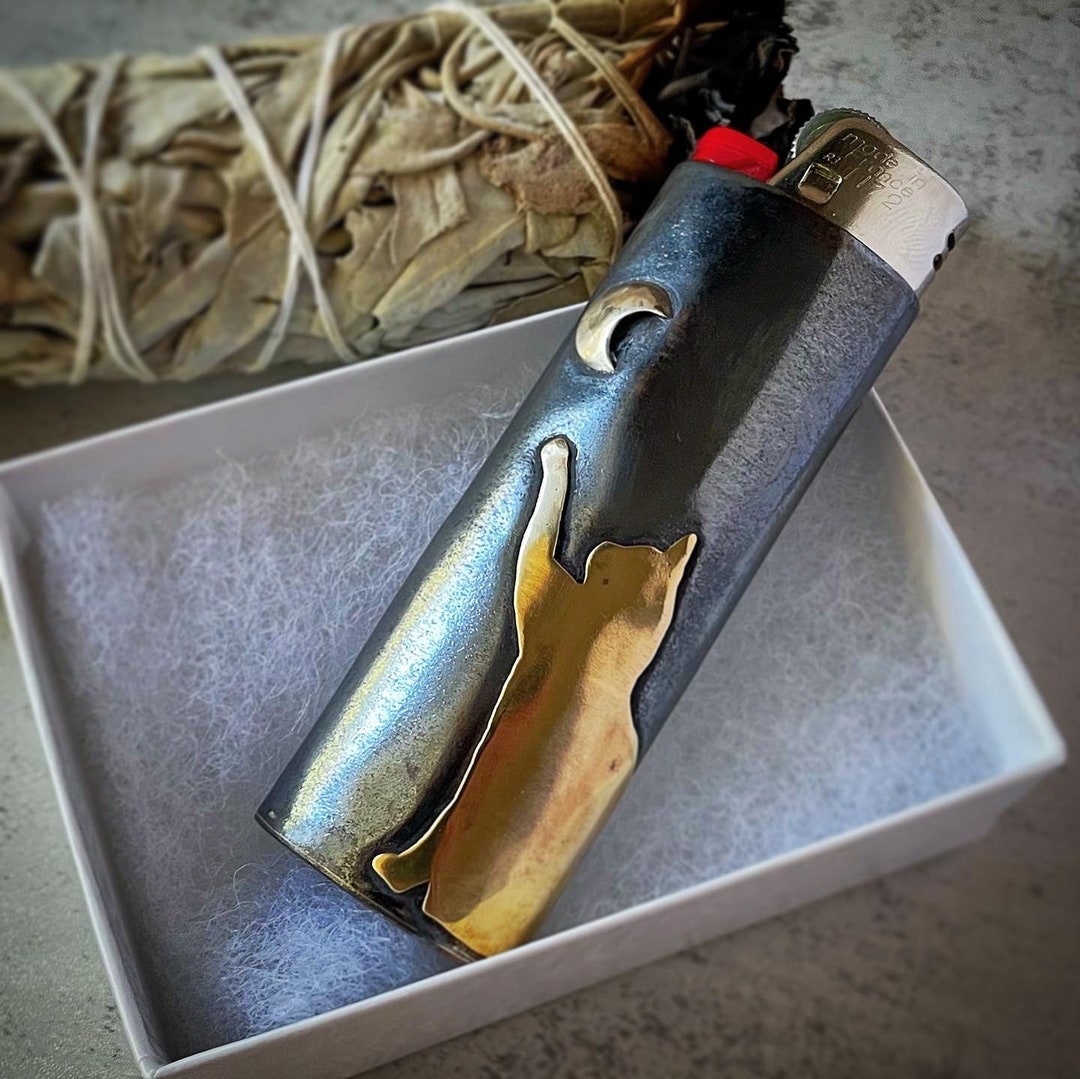 Cat Lighter Case, Witchy Lighter, Metal Lighter Case, Gift for Cat ...