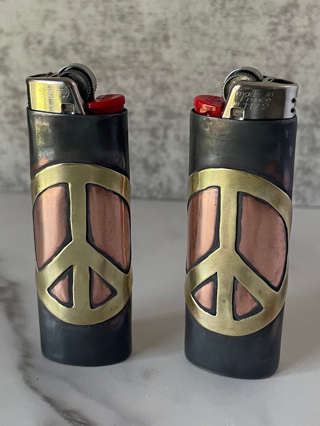 Peace Sign Lighter Case Retro Lighter Look Vintage Cigarette Lighter ...