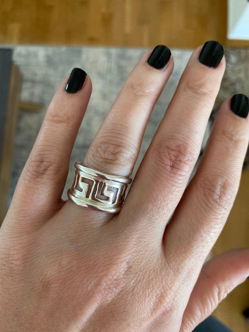 Greek Key Meander Ring in Sterling Silver, Meander Ring (DT-67) - Etsy