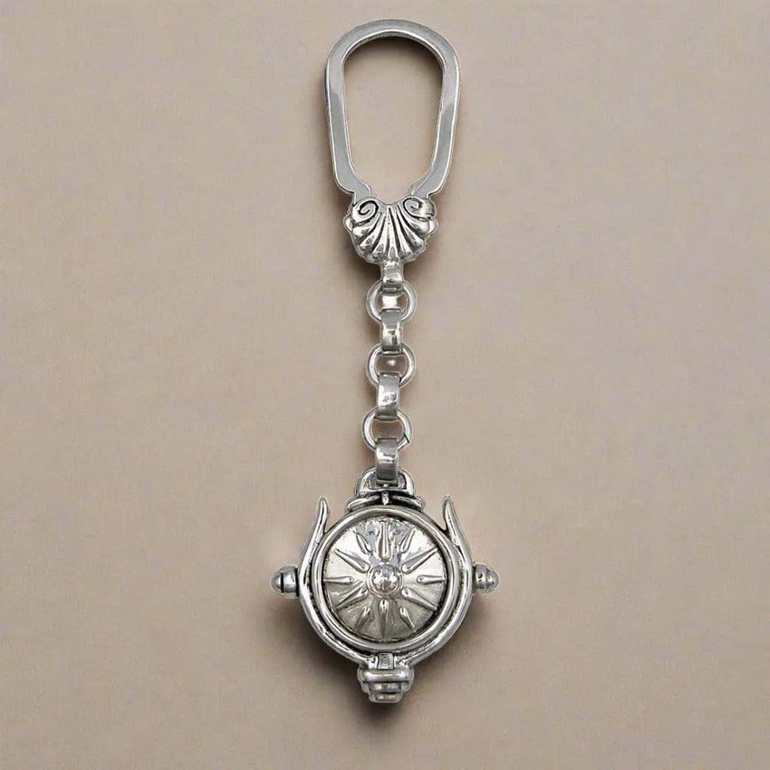 Macedonian Sun (vergina Sun) Key Ring in Sterling Silver (MP-02) - Etsy