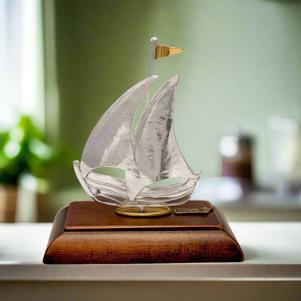 Handmade Sailboat in Sterling Silver Nautical Decor (A-37-31) - Etsy