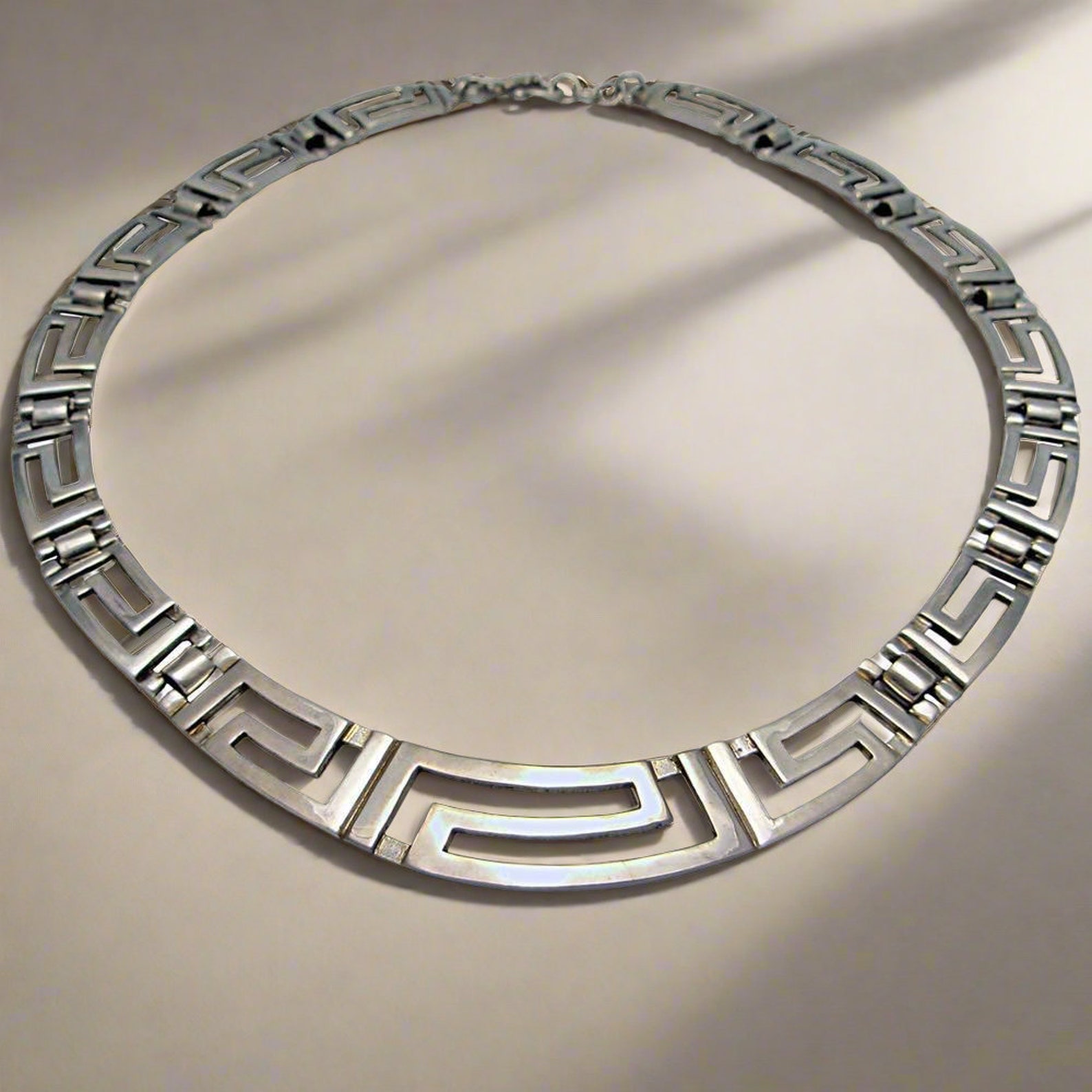 Greek Key Meander Necklace in Sterling Silver (PE-10) - Etsy