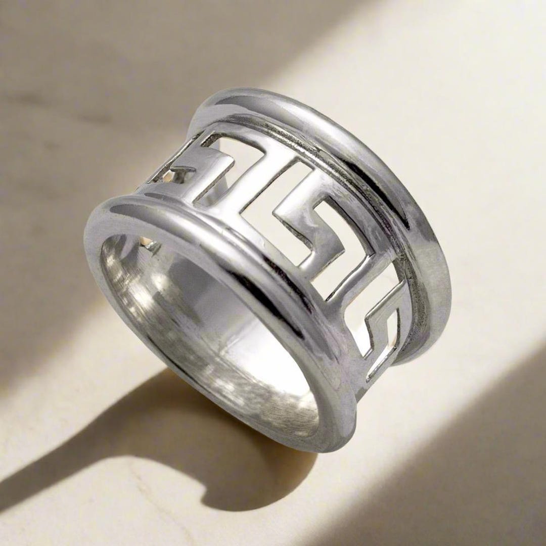 Greek Key Meander Ring in Sterling Silver, Meander Ring (DT-67) - Etsy