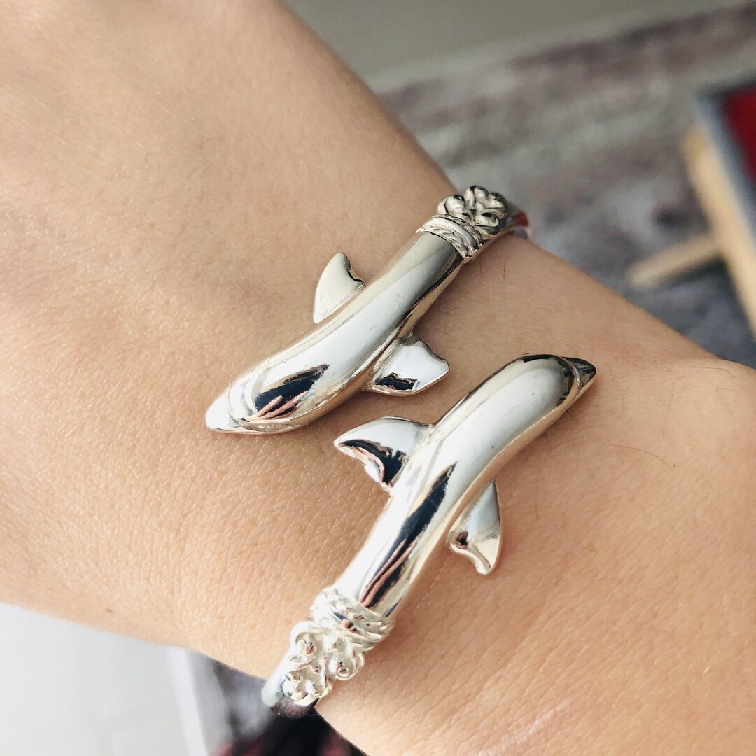 Two Headed Minoan Dolphins Torc Bangle in Sterling Silver - Etsy