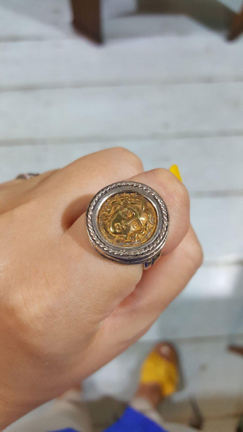 Helios Ancient Sun God and Rose Ring, Ancient Coinage of Rhodes, Art ...