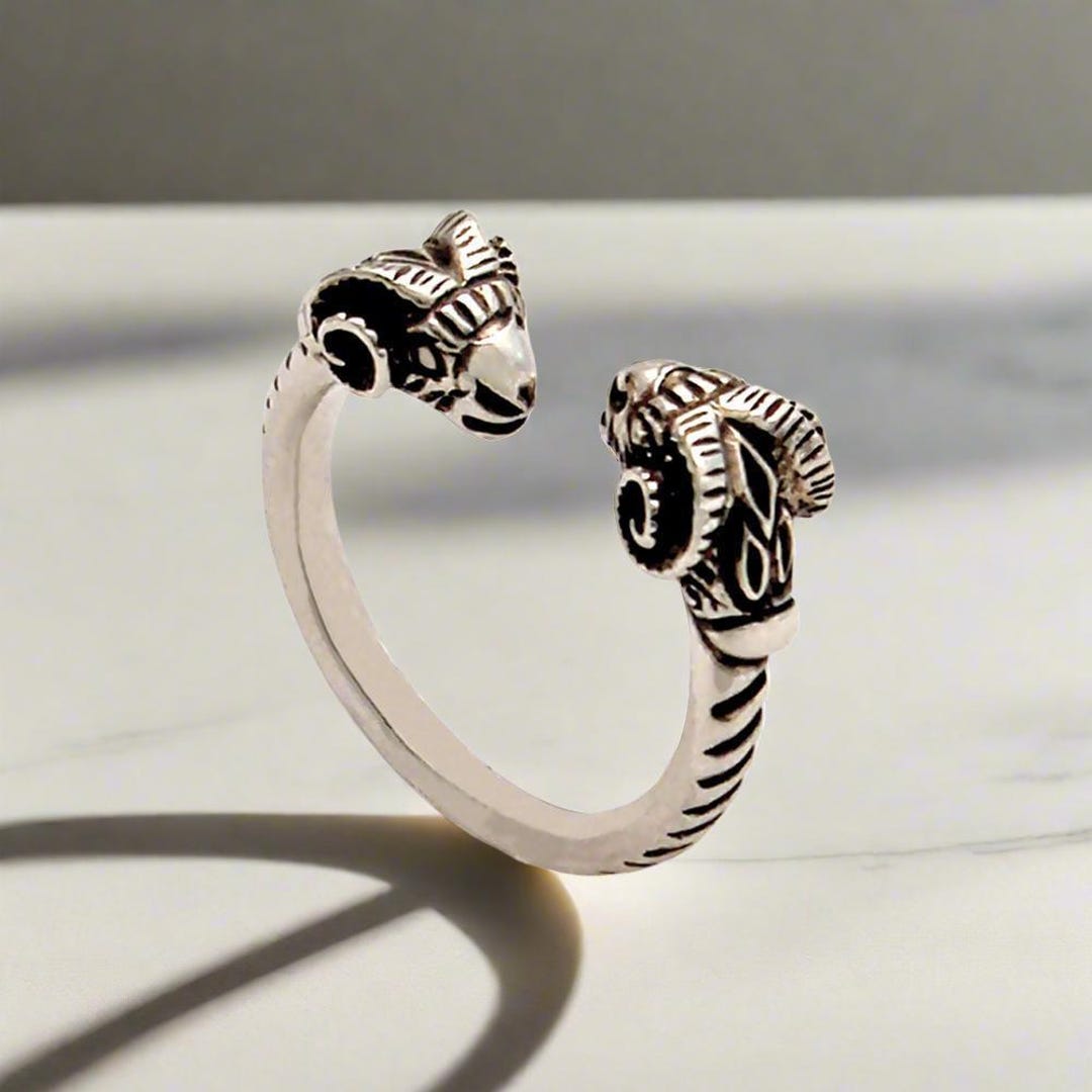 Ram Ring, Ram Head Ring in Solid Sterling Silver (DT-90) - Etsy