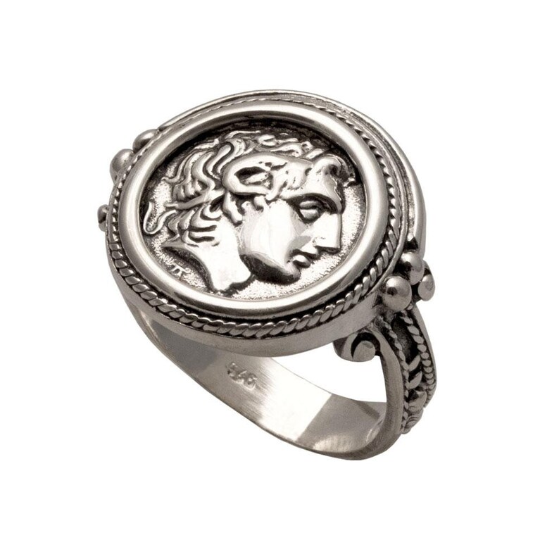 Alexander the Great Portait Coin Ring in Sterling Silver DT-108 - Etsy