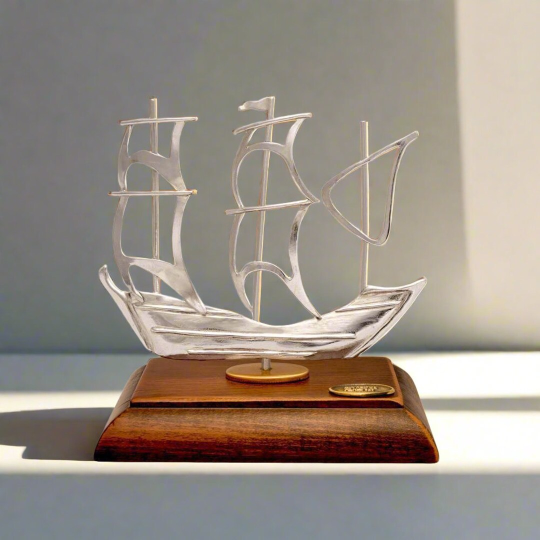 Handmade Sailboat in Sterling Silver Nautical Decor (A-41-32) - Etsy