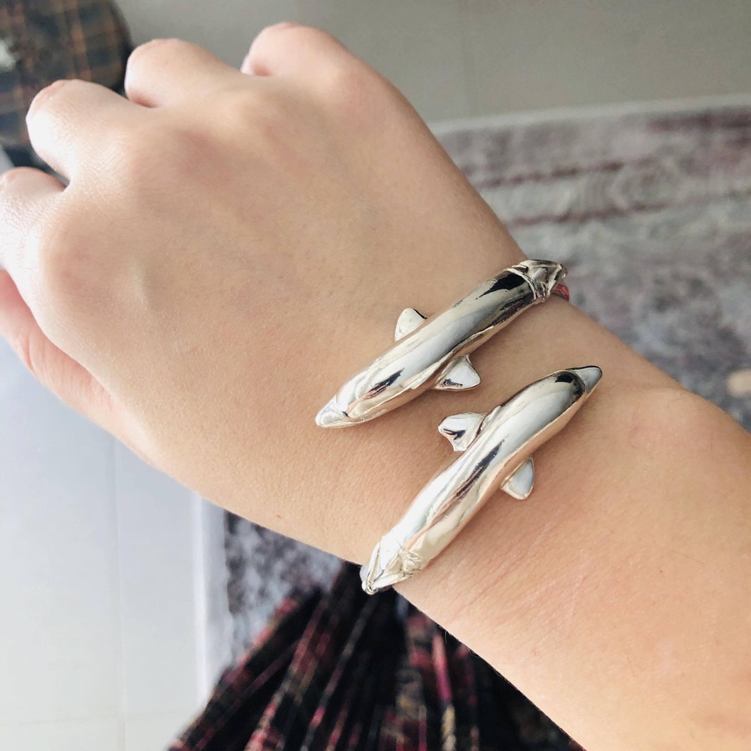 Ancient Greek Two Headed Minoan Dolphins Torc Bangle in Sterling Silver ...
