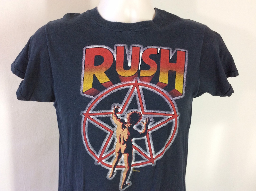 Vtg 1981 Rush T-shirt Black S/M 80s Moving Pictures Classic Prog Rock ...