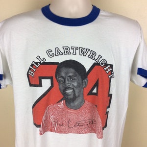 Vtg 1988 Bill Cartwright Ringer T-shirt White M/L 80s New York Knicks ...