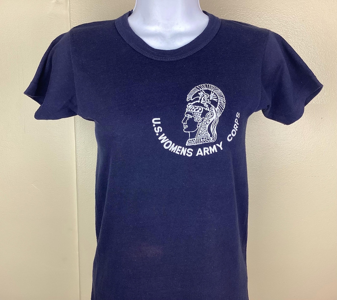 Vintage 70s U.S. Womens Army Corps T-shirt WAC Pallas Athena Single ...