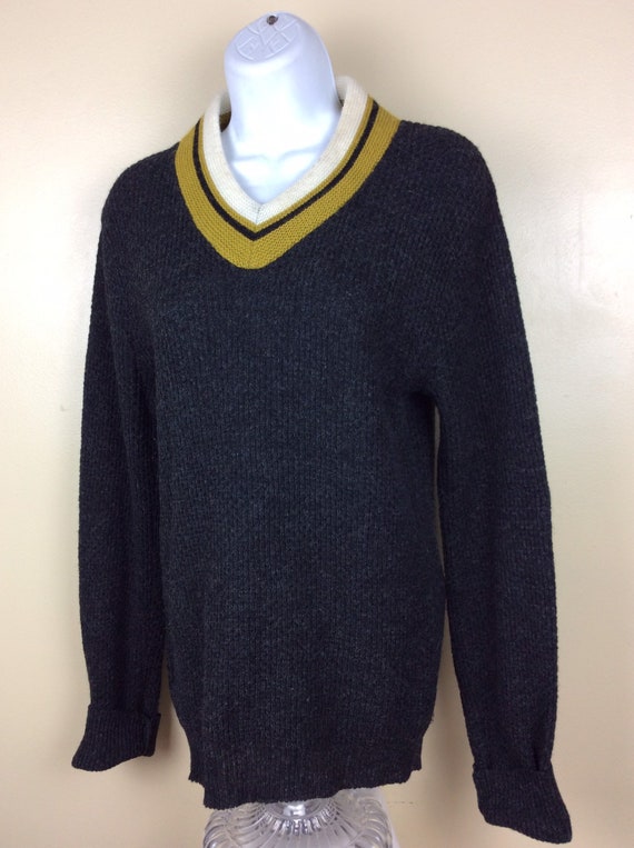 Vtg 40s Rugby Knitting Mills V-Neck Sweater Women’s S… - Gem