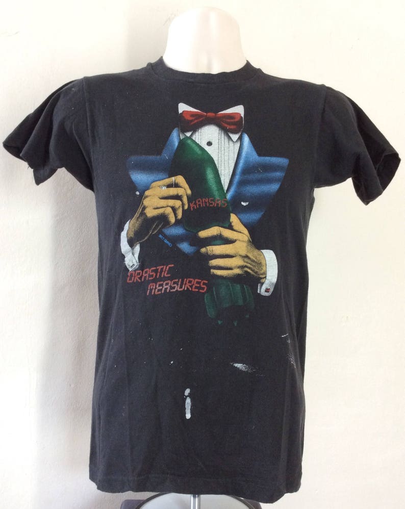 Vtg 1983 Kansas Concert T-shirt Black XS/S 80s Drastic - Etsy